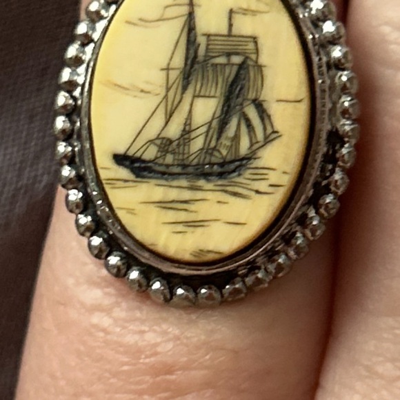 Jewelry | Vintage Scrimshaw Ring 925 Silver | Poshmark